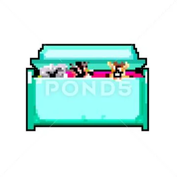 Play toy box game pixel art vector illustration: Royalty Free #241505902