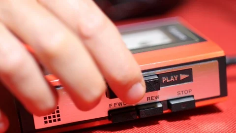 Play. Walkman. Press the button. | Stock Video | Pond5