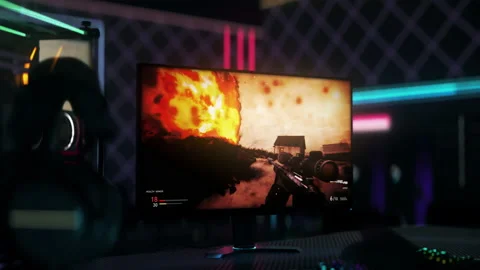 A Player is dying to an opponents bullet... | Stock Video | Pond5