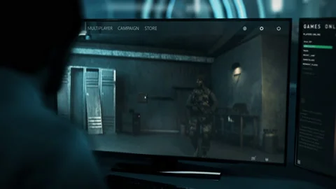 Player Observes Army Game Menu To Select... | Stock Video | Pond5