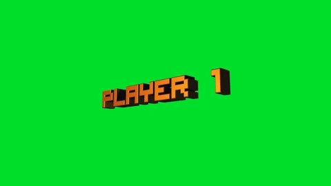 Player one 3D text animation with green ... | Stock Video | Pond5