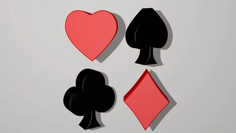 Playing card suit, animated 3d card pips... | Stock Video | Pond5
