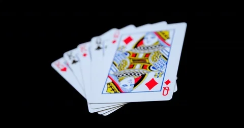 Playing cards arranged on poker table 4k | Stock Video | Pond5