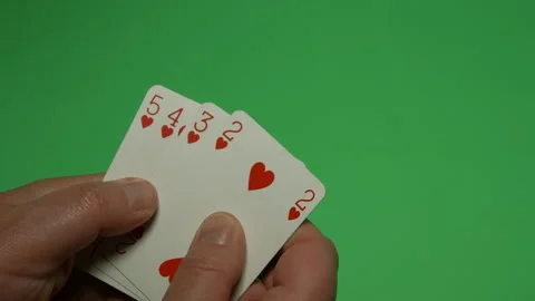 Playing Cards Hearts Flush on Green scr... | Stock Video | Pond5