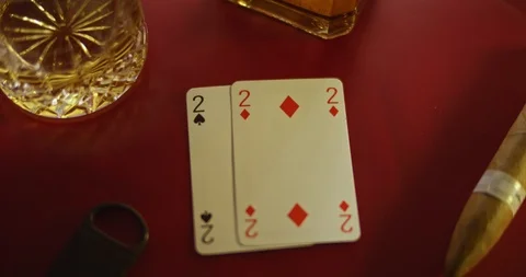 Playing cards, pair of dueces appear. St... | Stock Video | Pond5