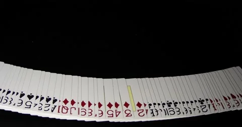 Playing Cards Spread Out On Black Backgr... | Stock Video | Pond5