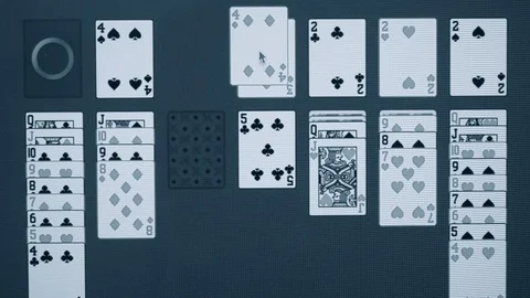 an playing computer game Solitaire on th... | Stock Video | Pond5