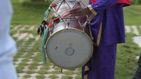Playing of dhol in an auspicious indian ... | Stock Video | Pond5