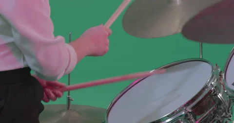 Playing drums - Green Screen - 4K | Stock Video | Pond5