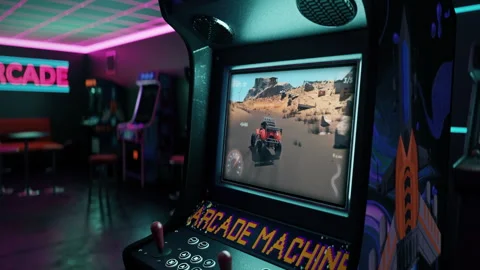 Playing Retro Arcade Cabinet And Winning... | Stock Video | Pond5