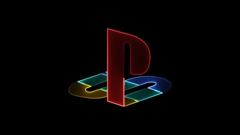 Playstation 4 collors Neon Logo | Stock Video | Pond5