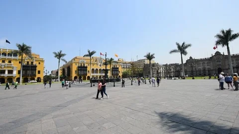 plaza de armas historical square of lima... | Stock Video | Pond5