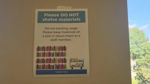 Please Do Not Shelf materials Library St... | Stock Video | Pond5