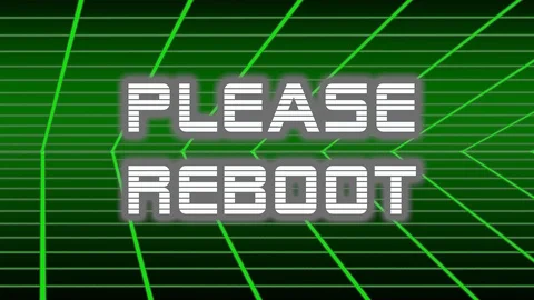PLEASE REBOOT Retro Futuristic Style Tit... | Stock Video | Pond5