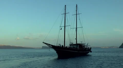 Pleasure craft stylized ancient ship. | Stock Video | Pond5