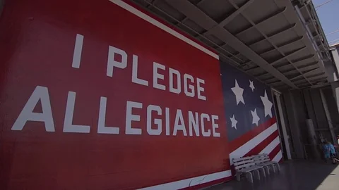 Pledge Allegiance Wall | USS Yorktown at... | Stock Video | Pond5