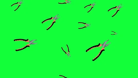 pliers tools falling animation on green ... | Stock Video | Pond5