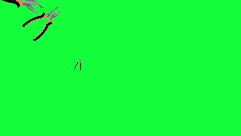 pliers tools falling animation on green ... | Stock Video | Pond5