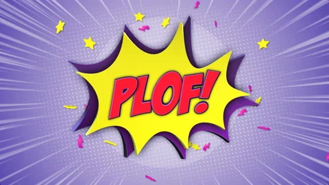 PLOF Comic Text Animation, with Alpha Ma... | Stock Video | Pond5