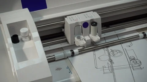Plotter print technical drawing. Design ... | Stock Video | Pond5
