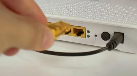 Plug In Ethernet Cable Stock Footage ~ Royalty Free Stock Videos | Pond5