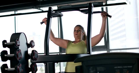 Plus Size Model, woman trains in Gym, pe... | Stock Video | Pond5