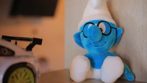 Plush blue toy for children. Plush toy t... | Stock Video | Pond5