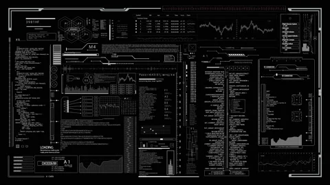 PNG alpha.HUD digital interface. | Stock Video | Pond5