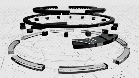 PNG Alpha.Looping HUD circle Sci Fi 3D e... | Stock Video | Pond5