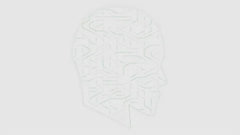 PNG Alpha.Seamless AI brain with circuit... | Stock Video | Pond5