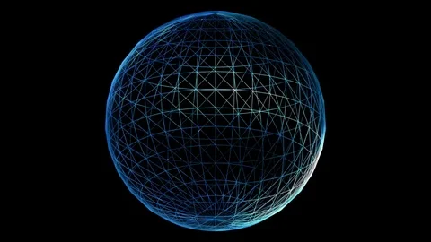 PNG alpha.Sphere wireframe. | Stock Video | Pond5