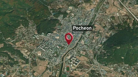 Pocheon City Map Zoom (South Korea) from... | Stock Video | Pond5