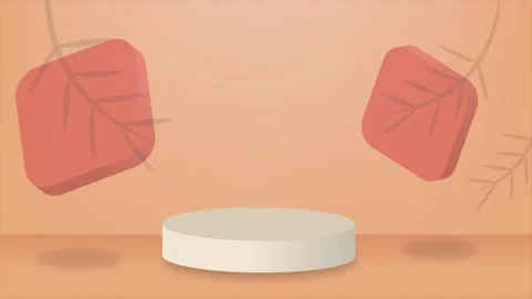 Podium scene orange background animation... | Stock Video | Pond5