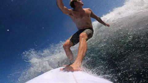 Point of view of extreme surfer surfing ... | Stock Video | Pond5