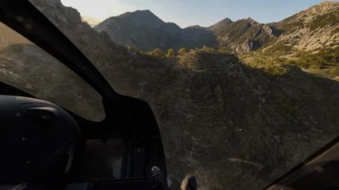 Point of view flying a helicopter in Mon... | Stock Video | Pond5