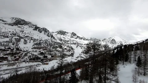 Point of view of snowy mountain summit /... | Stock Video | Pond5