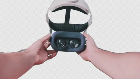 Point of View Young Man Putting on VR He... | Stock Video | Pond5