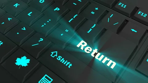 pointing on blue glowing Return key | Stock Video | Pond5
