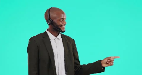 Pointing, call center and business man p... | Stock Video | Pond5