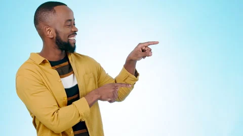 Pointing, dance and face of black man on... | Stock Video | Pond5