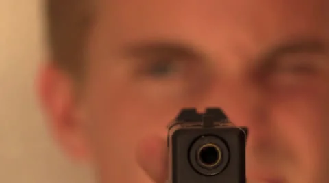 Gun Pointing At Camera Stock Video Footage | Royalty Free Gun Pointing ...