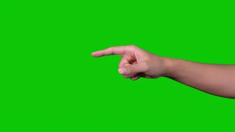 Pointing hand. Green background for chro... | Stock Video | Pond5