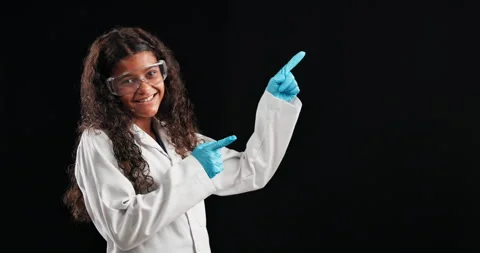 Pointing, science and face of child on b... | Stock Video | Pond5