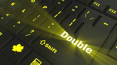 pointing on yellow glowing Double key | Stock Video | Pond5