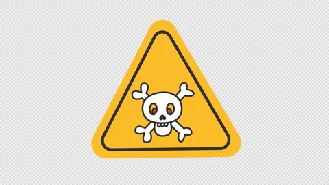Poison hazard warning sign in cartoon an... | Stock Video | Pond5