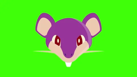 Pokemon icon rattata appearing on a gree... | Stock Video | Pond5