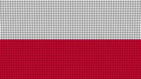 Poland Flag animated in pixel grid style... | Stock Video | Pond5
