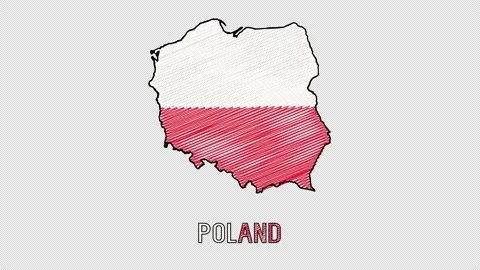 Poland Hand Drawn Cartoon Animated Map W... | Stock Video | Pond5