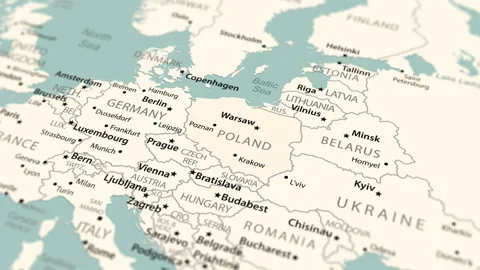 Poland on the world map. Smooth map rota... | Stock Video | Pond5