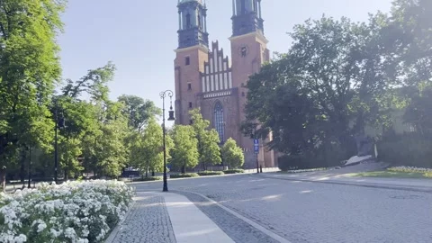 Poland's first ever Cathedral at the end... | Stock Video | Pond5